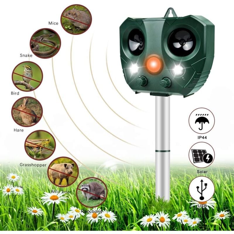 Répulsif Chat Ultrason,Répulsif Chat Exterieur - Solaire Répulsif Anti ...