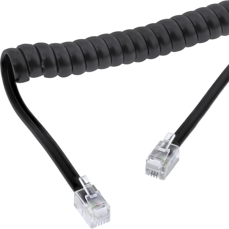 Cable en espiral inline handset, rj10 4p4c m/m, negro, mÁx. 4m | Leroy ...
