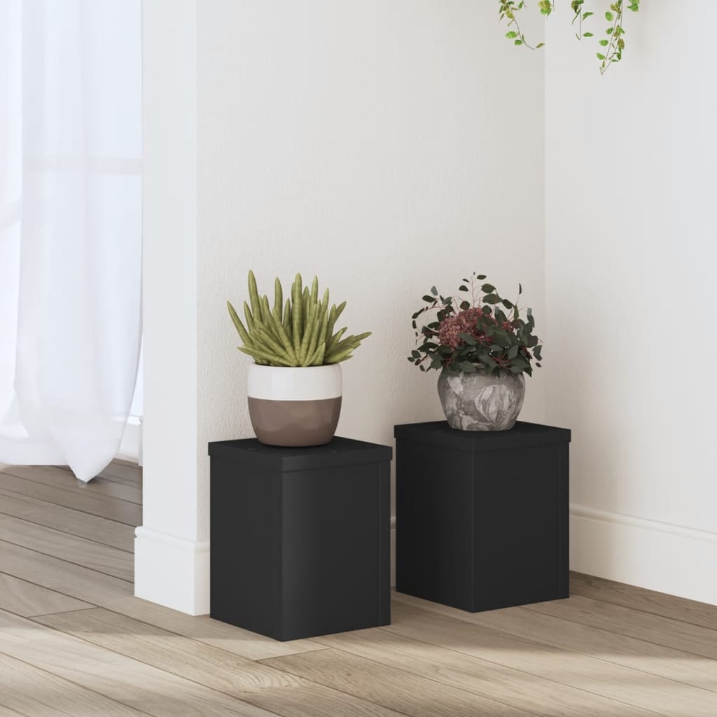 Supports pour plantes 2 pcs noir 15x15x20 cm bois d'ingénierie | Leroy ...