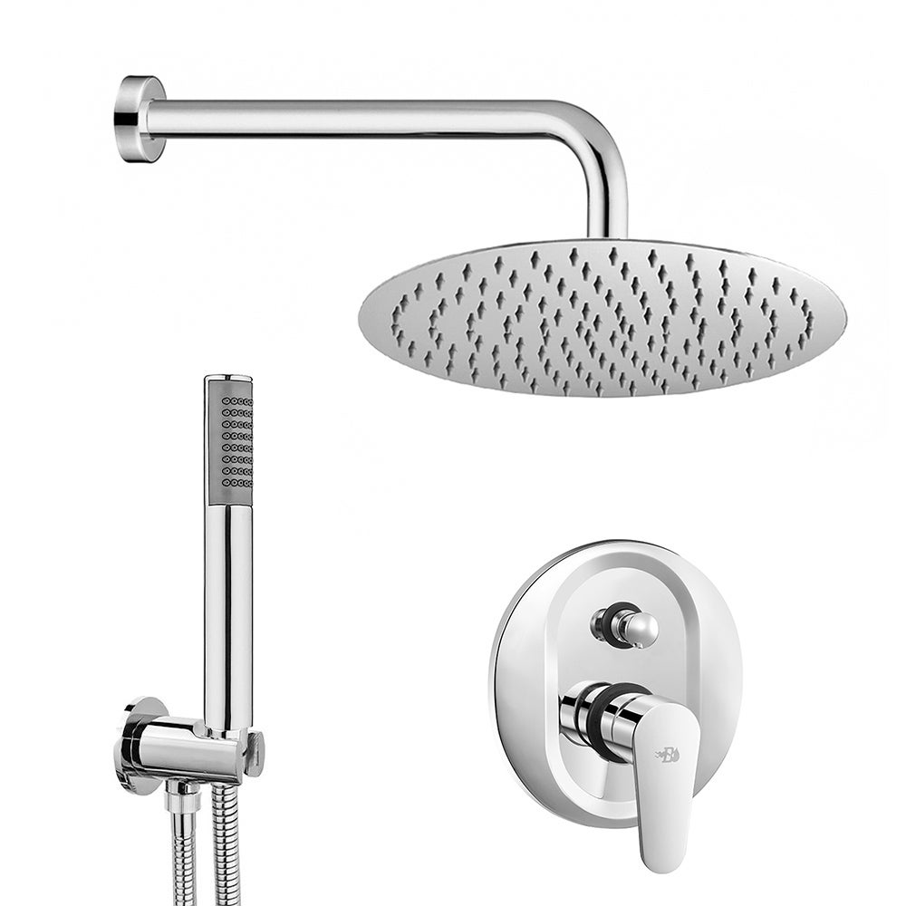 Lizzy round chrome set complet de douche avec douche de tête de 20 cm ...