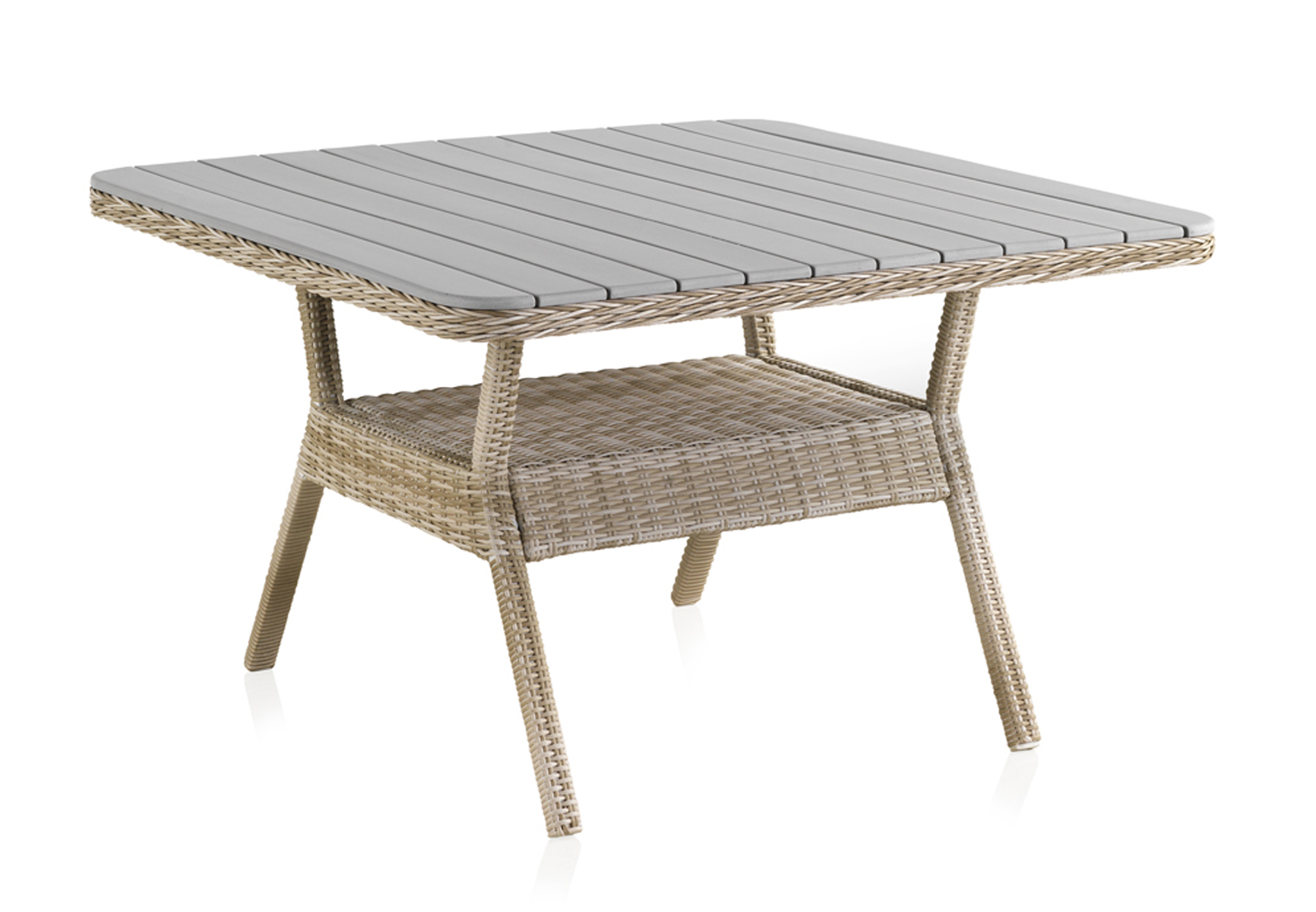 Table en aluminium avec plateau en polywood 120X120 | Leroy Merlin