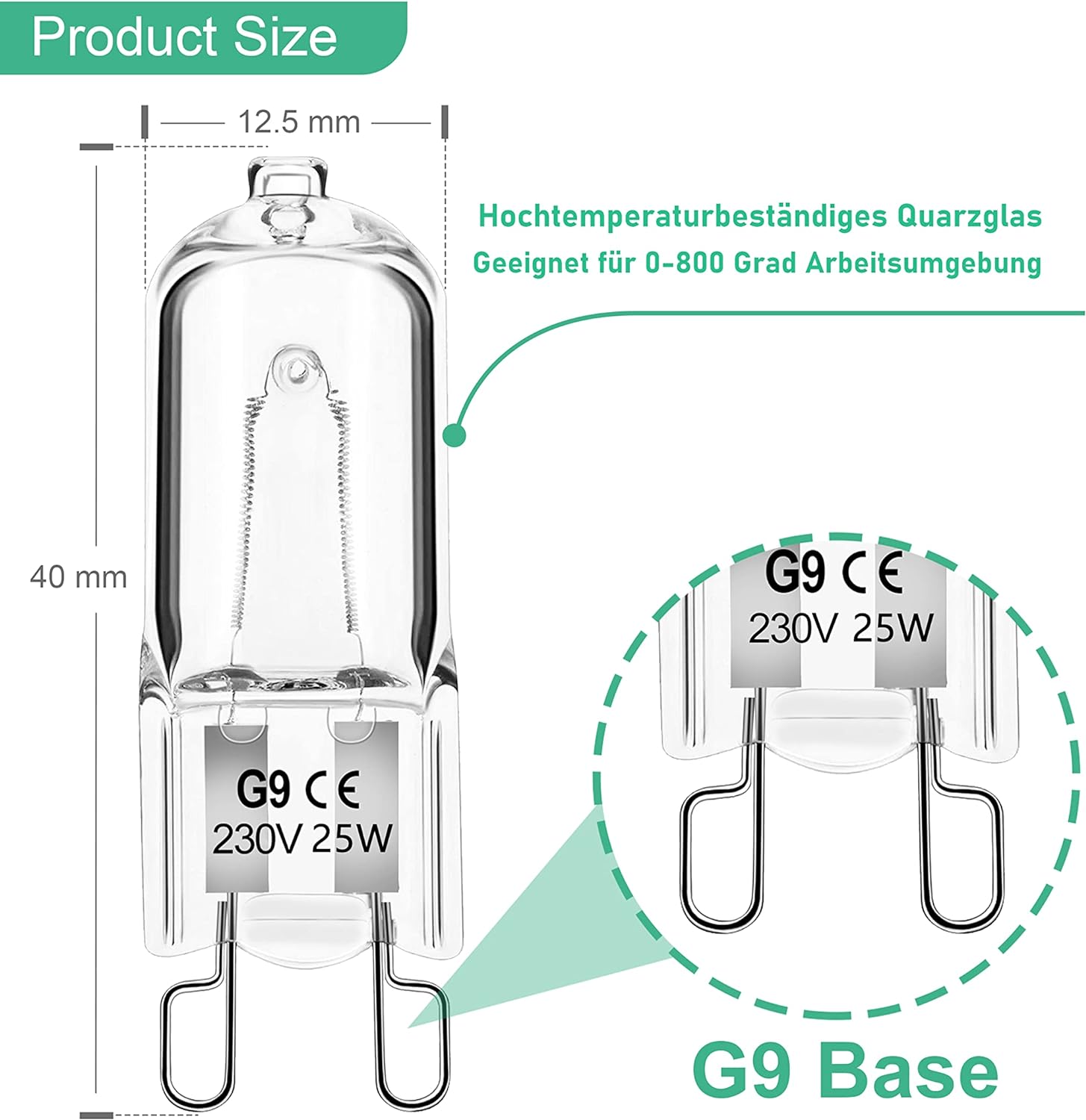 LEMROE Ampoule G9 25W 230V Dimmable Blanc Chaud, Ampoule Halogène G9 ...
