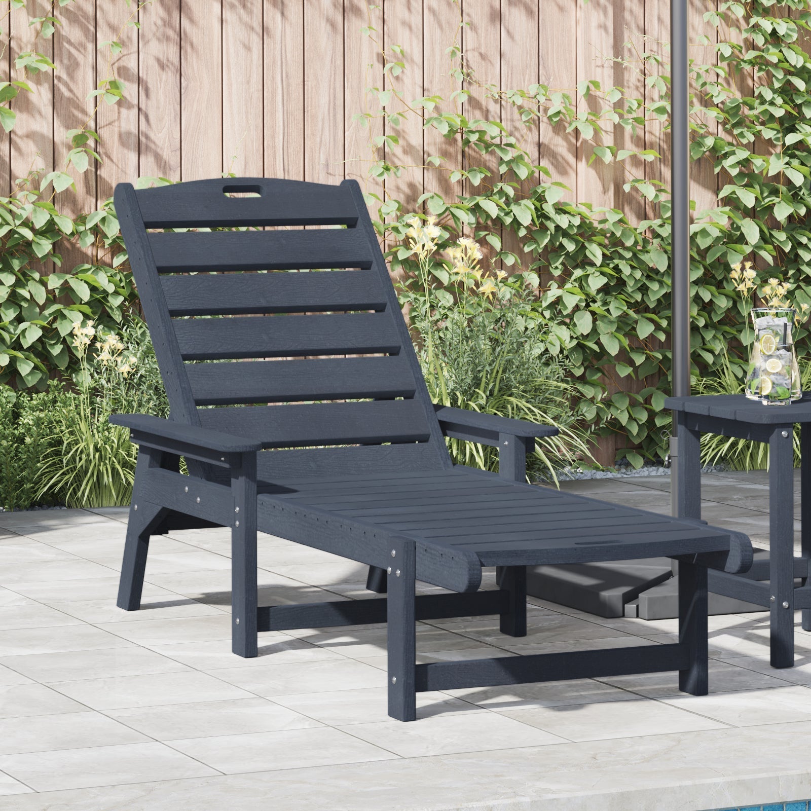 Transat Bleu marine 195,5 x 53 x 98,5 cm HDPE vidaXL | Leroy Merlin