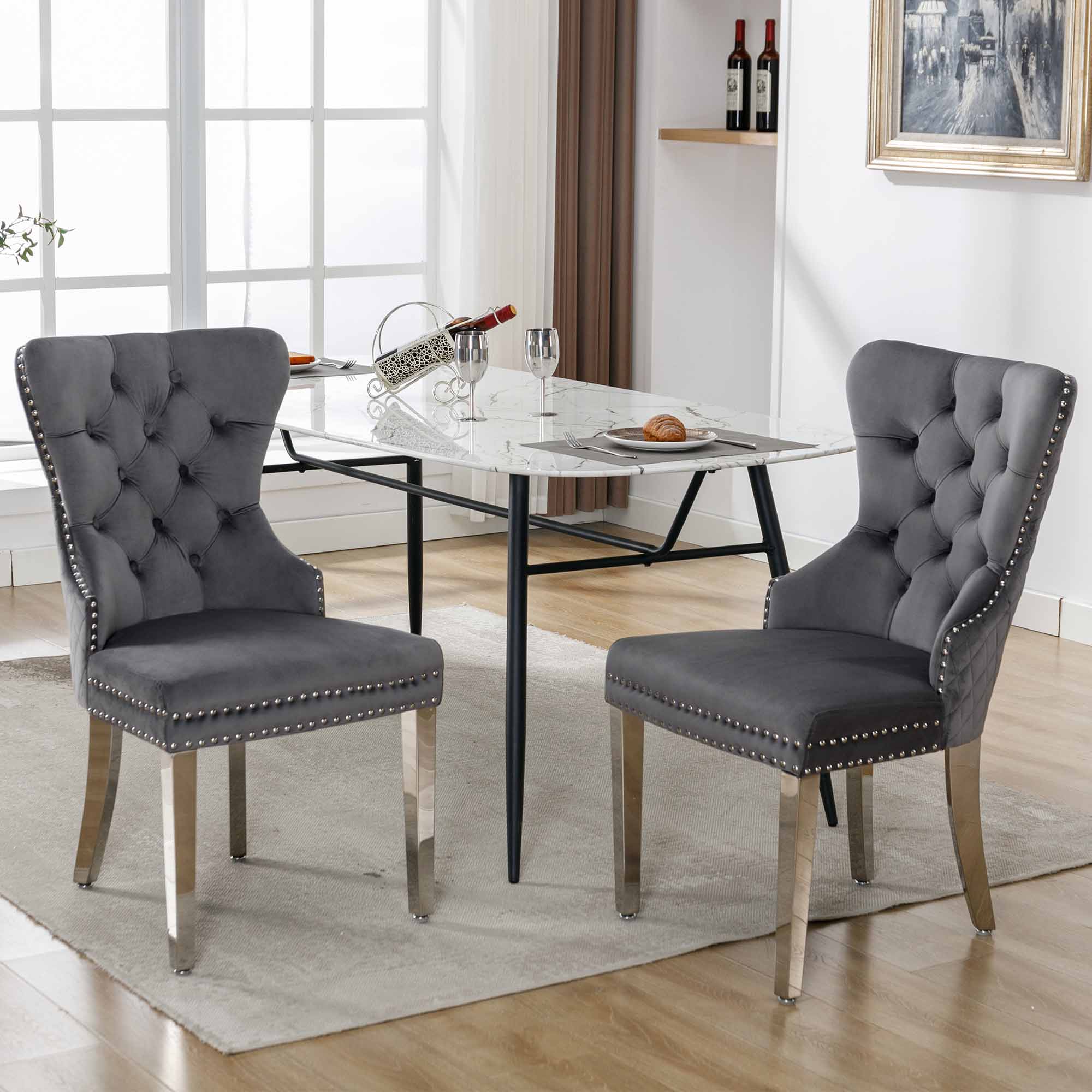 Chaise de salle à manger (chaise de salon avec dossier unique, 2 pièces ...