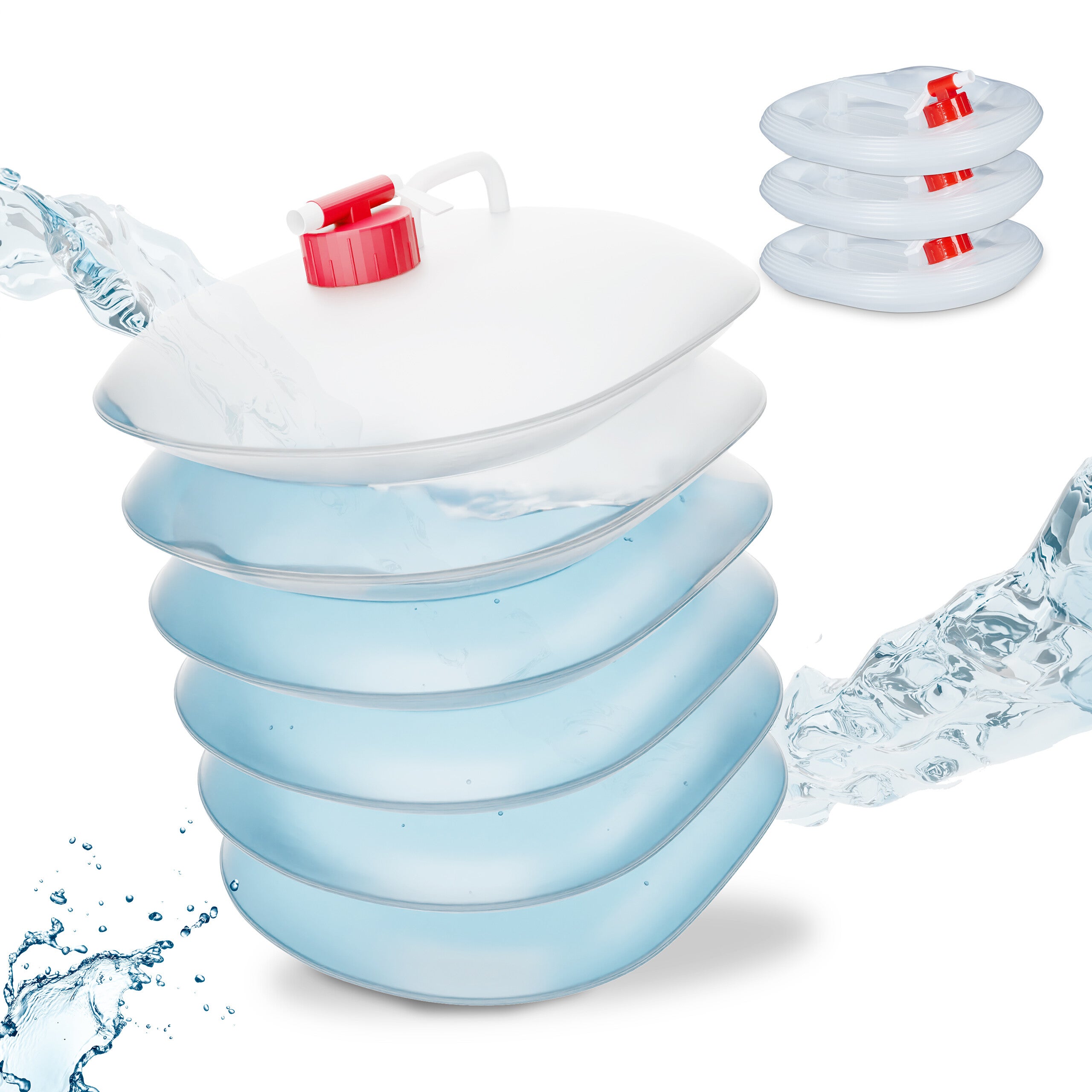 Relaxdays Tanica da Campeggio Pieghevole, in Set da 4, Recipienti con ...