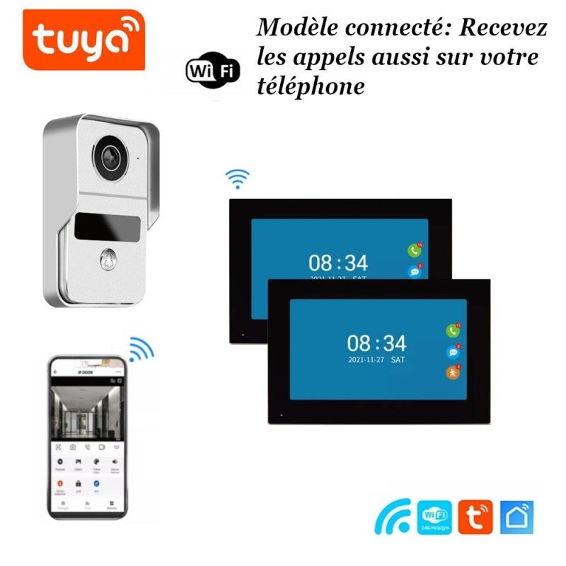 Visiophone connecté wifi pour maison à étages avec 2 écrans | Leroy Merlin