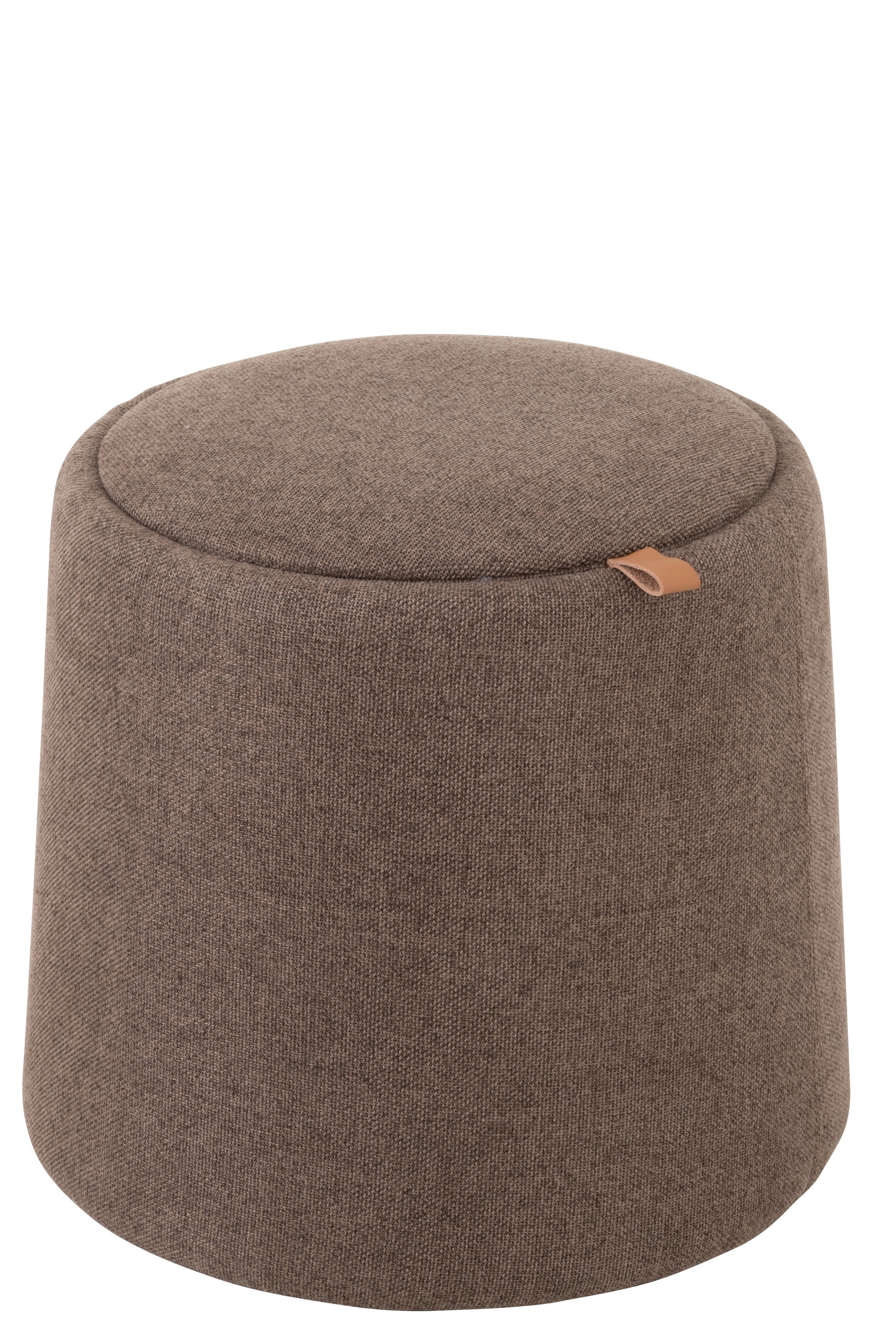 Pouf/table d'appoint rond textile/bois brun H. 42cm | Leroy Merlin
