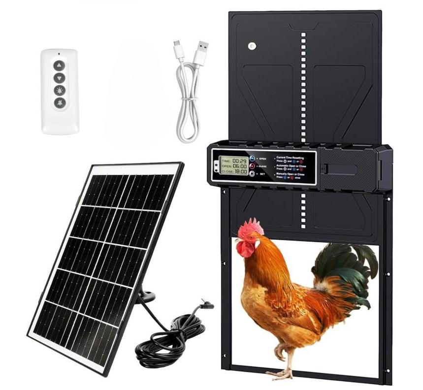 Puerta automática para gallinero solar, gallinero automático de ...