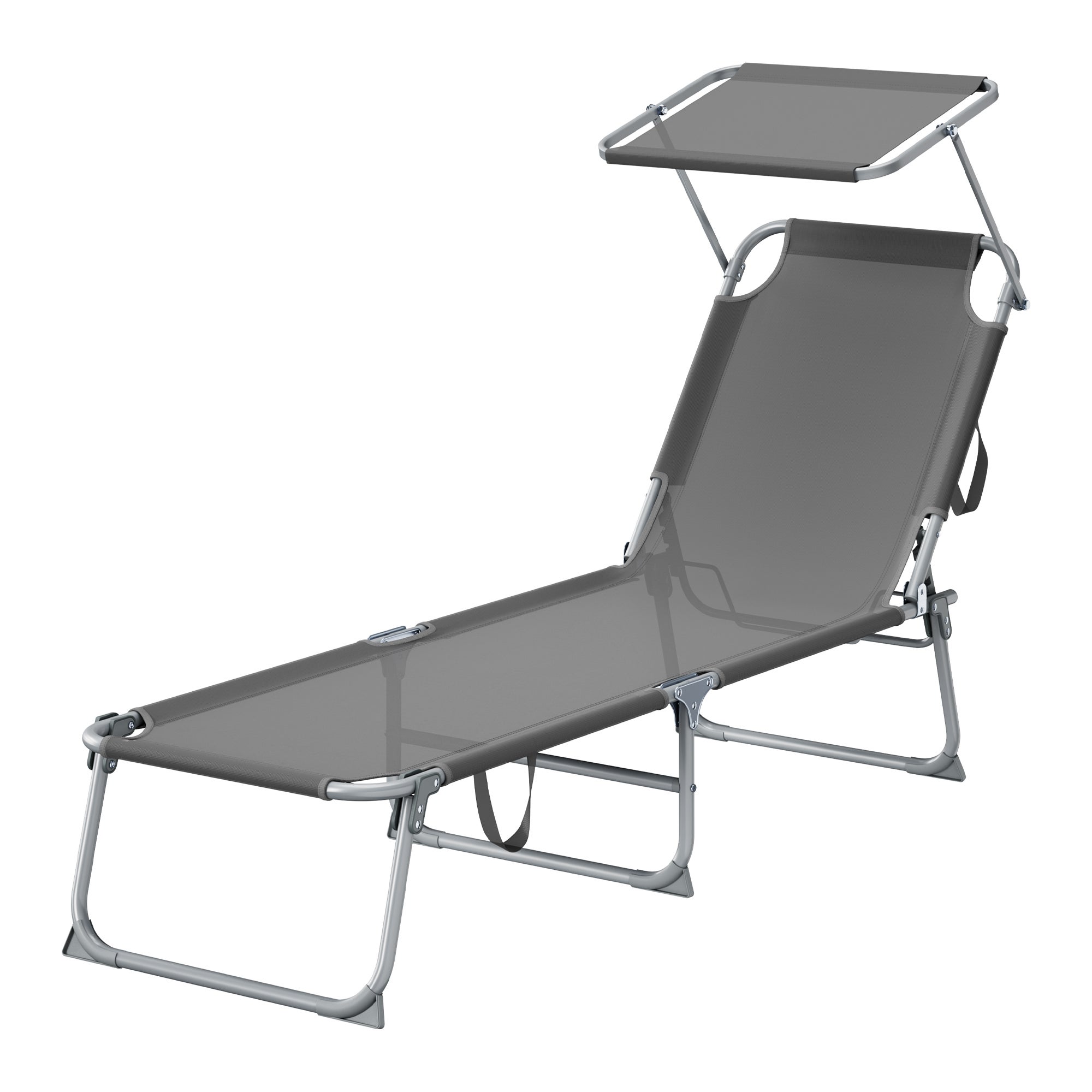 Transat Pliant Extérieur, Dossier et Pare-Soleil Réglables, Chaise ...