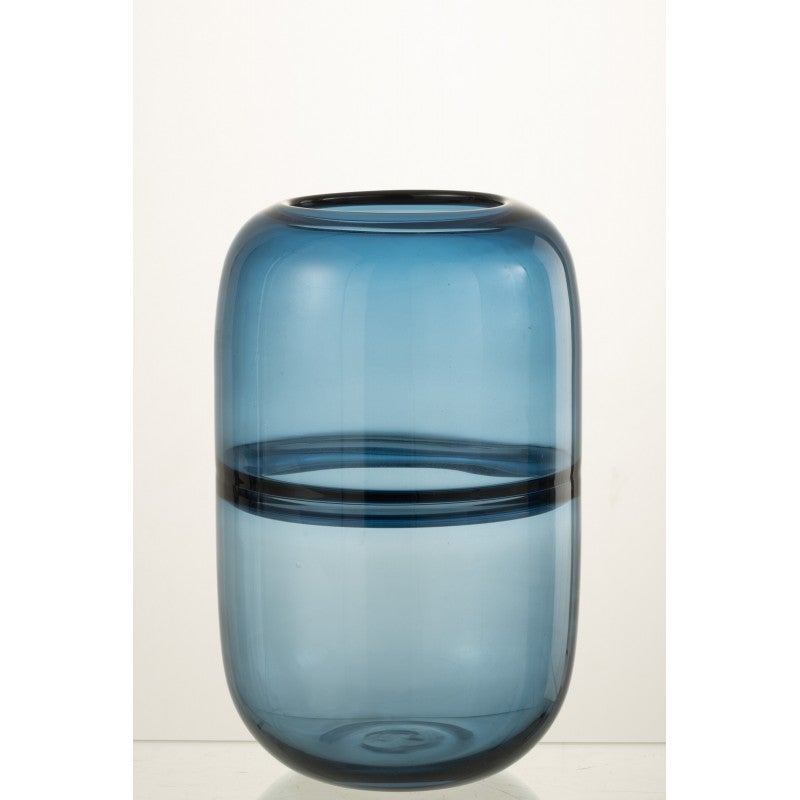Vase en verre bleu 16x16x25.5 cm | Leroy Merlin