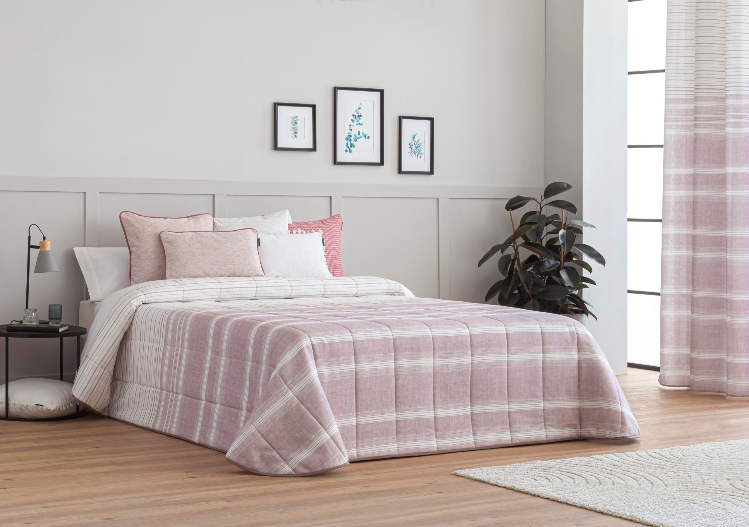 Colcha Bouti Duero Relleno 100 gr Rosa para Cama de 180 cm | Leroy Merlin