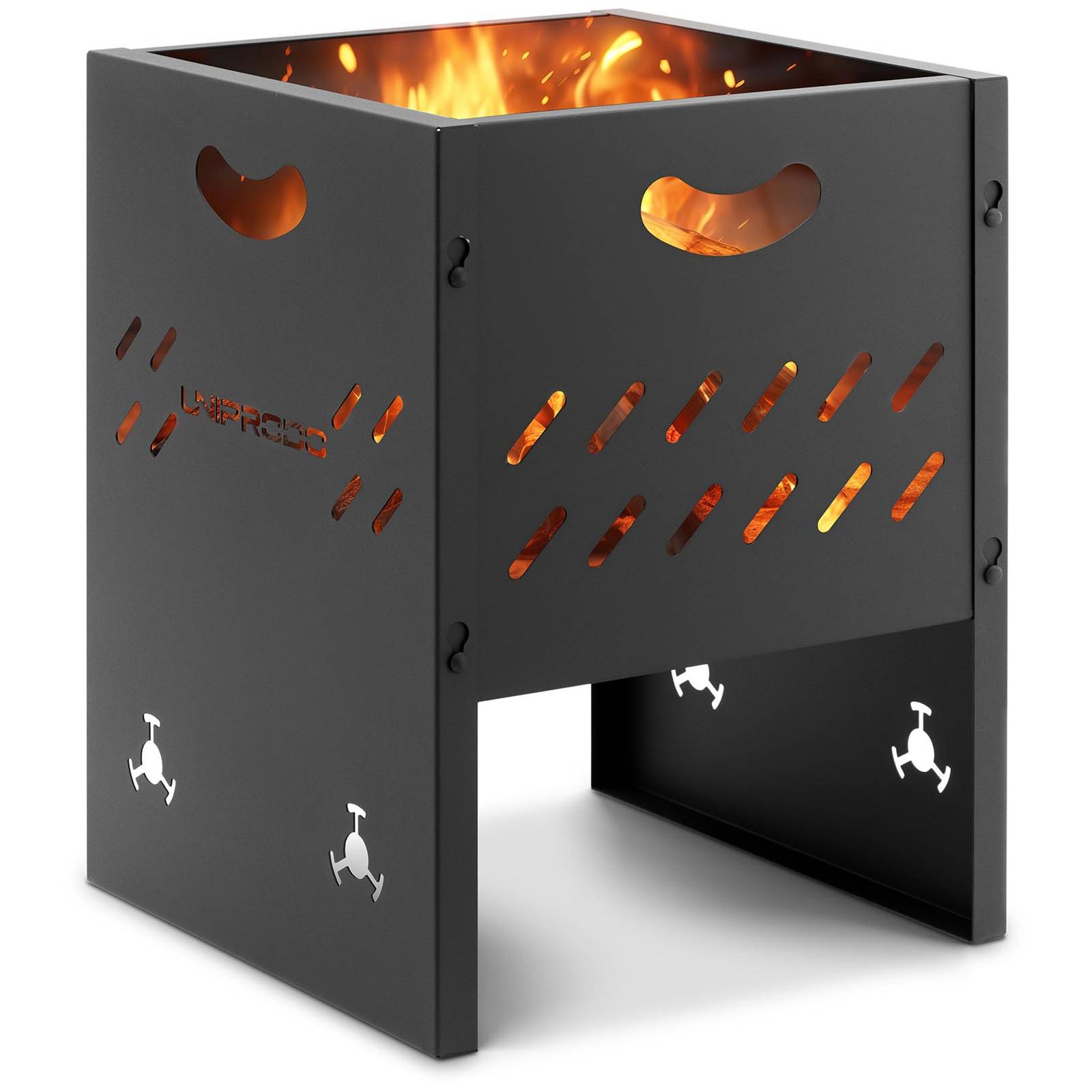 Brasero extérieur - Uniprodo - Acier - Dimensions : 30 x 30 x 40 cm - À ...