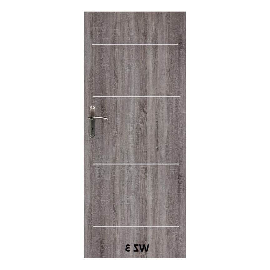 Puerta de interior ALU -3 roble trufa - Sentido de la apertura ...