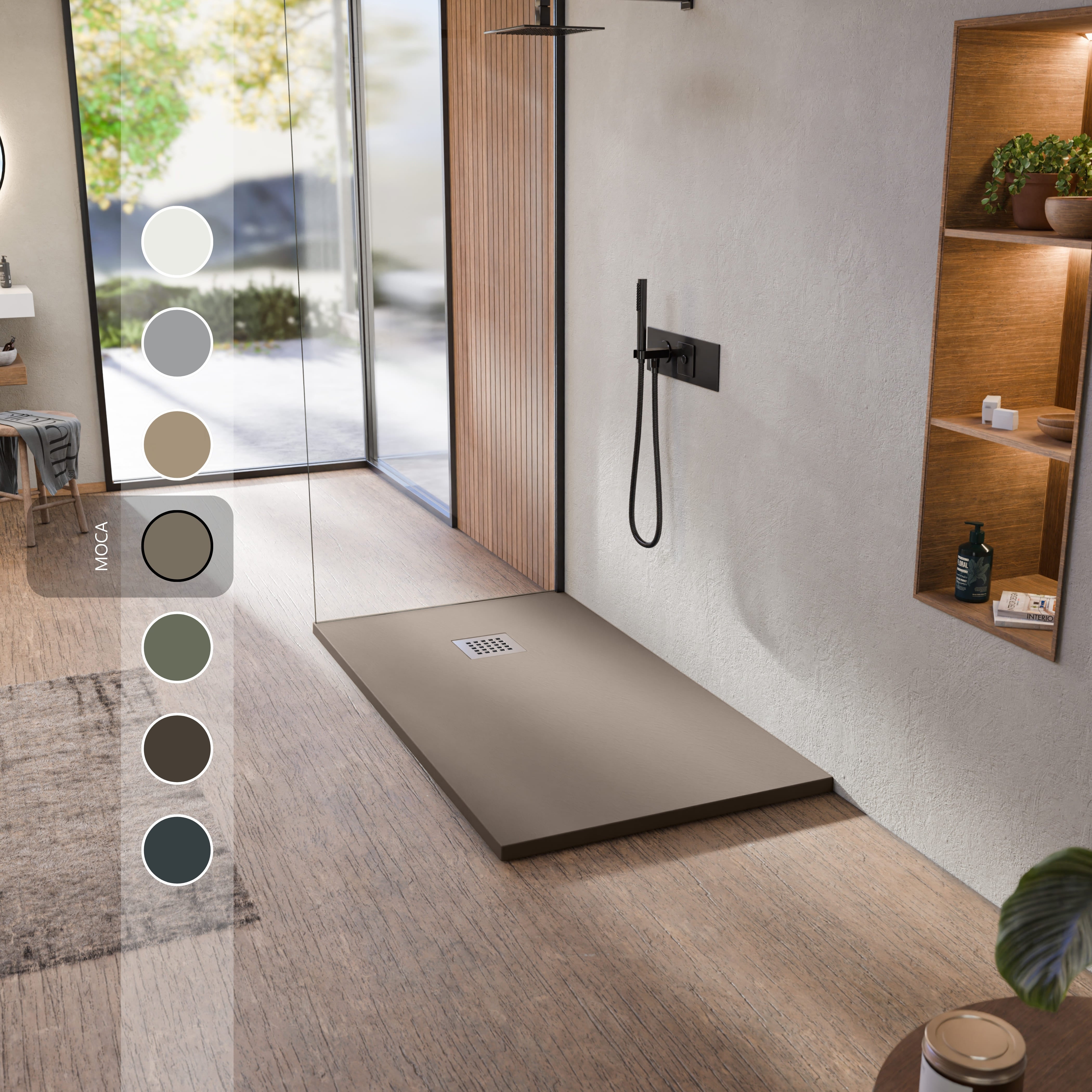 BELLOBATH - Receveur de douche en résine antidérapante - Texture ...