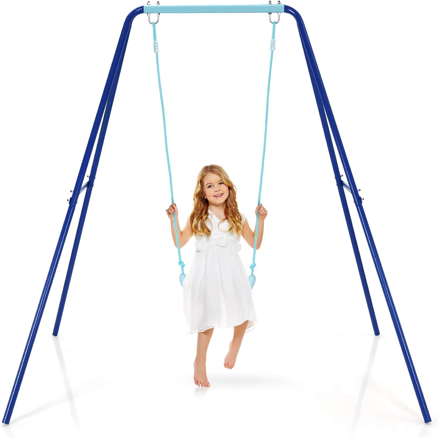 Balancoire avec portique pour enfant 1,66 m - structure en métal ...