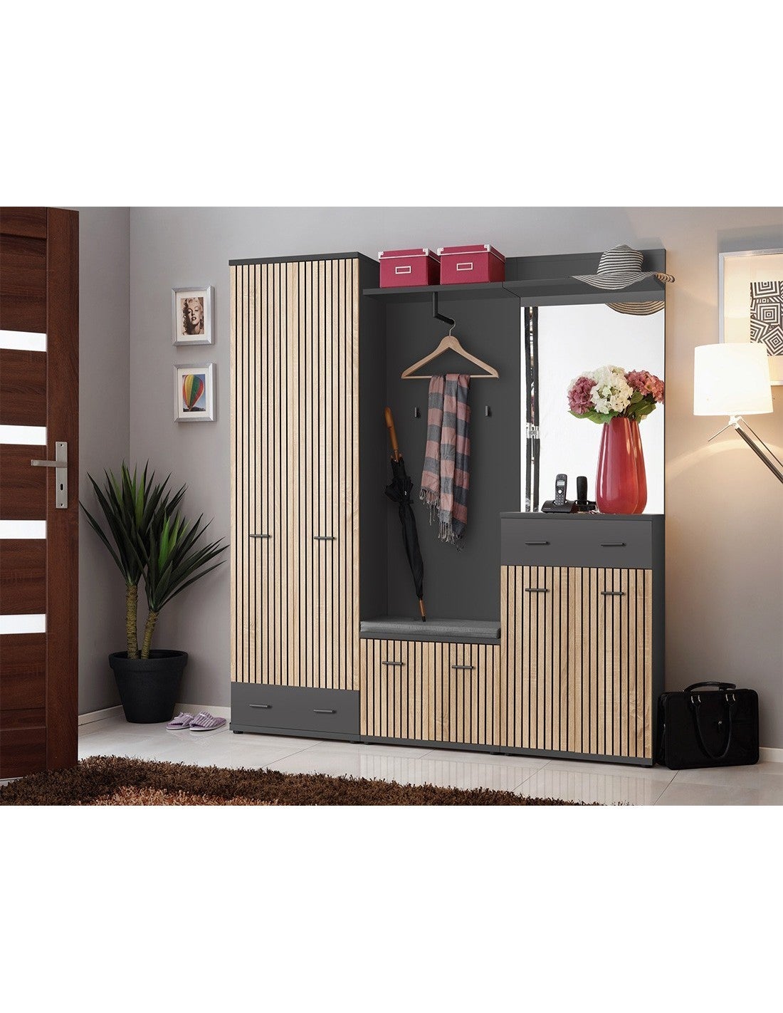 Meuble d'entrée POLO – Armoire, meuble à chaussures, commode, miroir ...