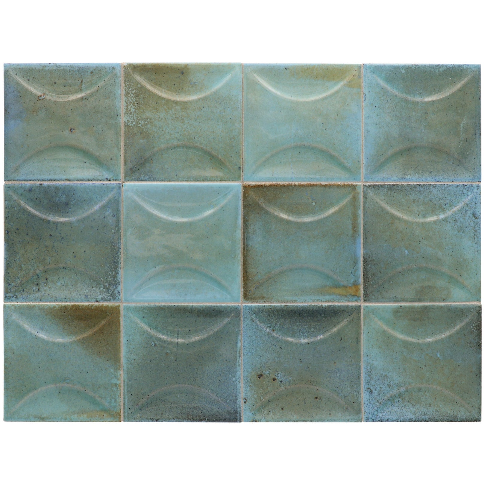Carrelage mural faïence effet rustique THANGLONG Arco 10x10 cm Bleu ...