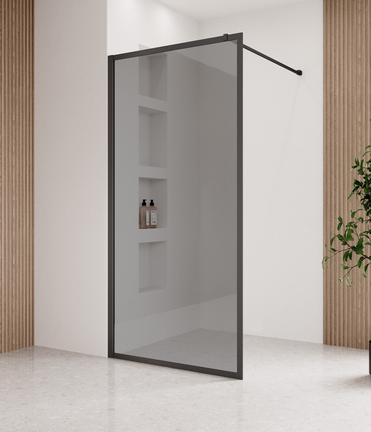 Paroi de douche Georgia 100 x 200 cm - Gris - Douche à l'italienne ...