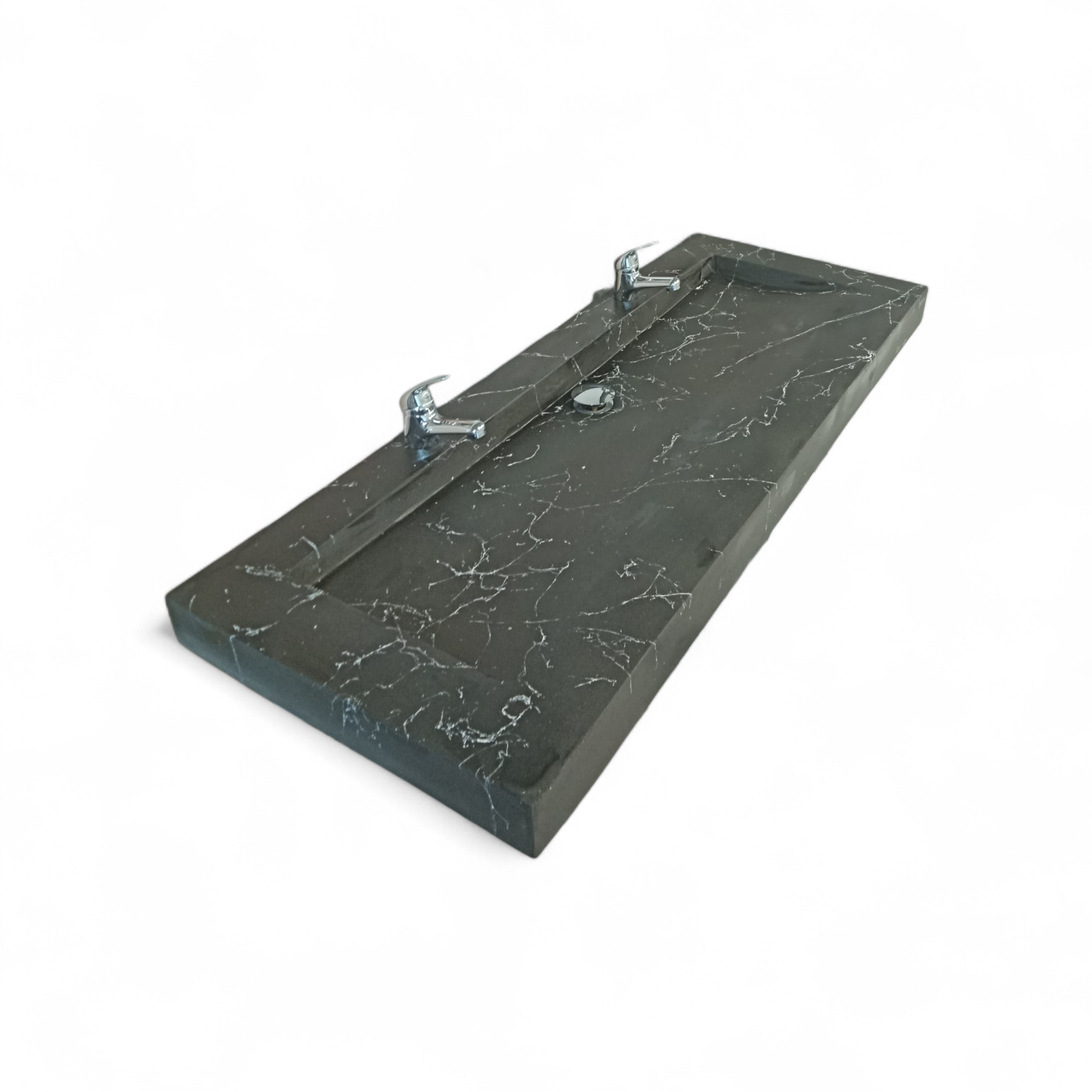 Plan double vasque noir effet marbre 100x47 cm Édition Céleste–matière ...