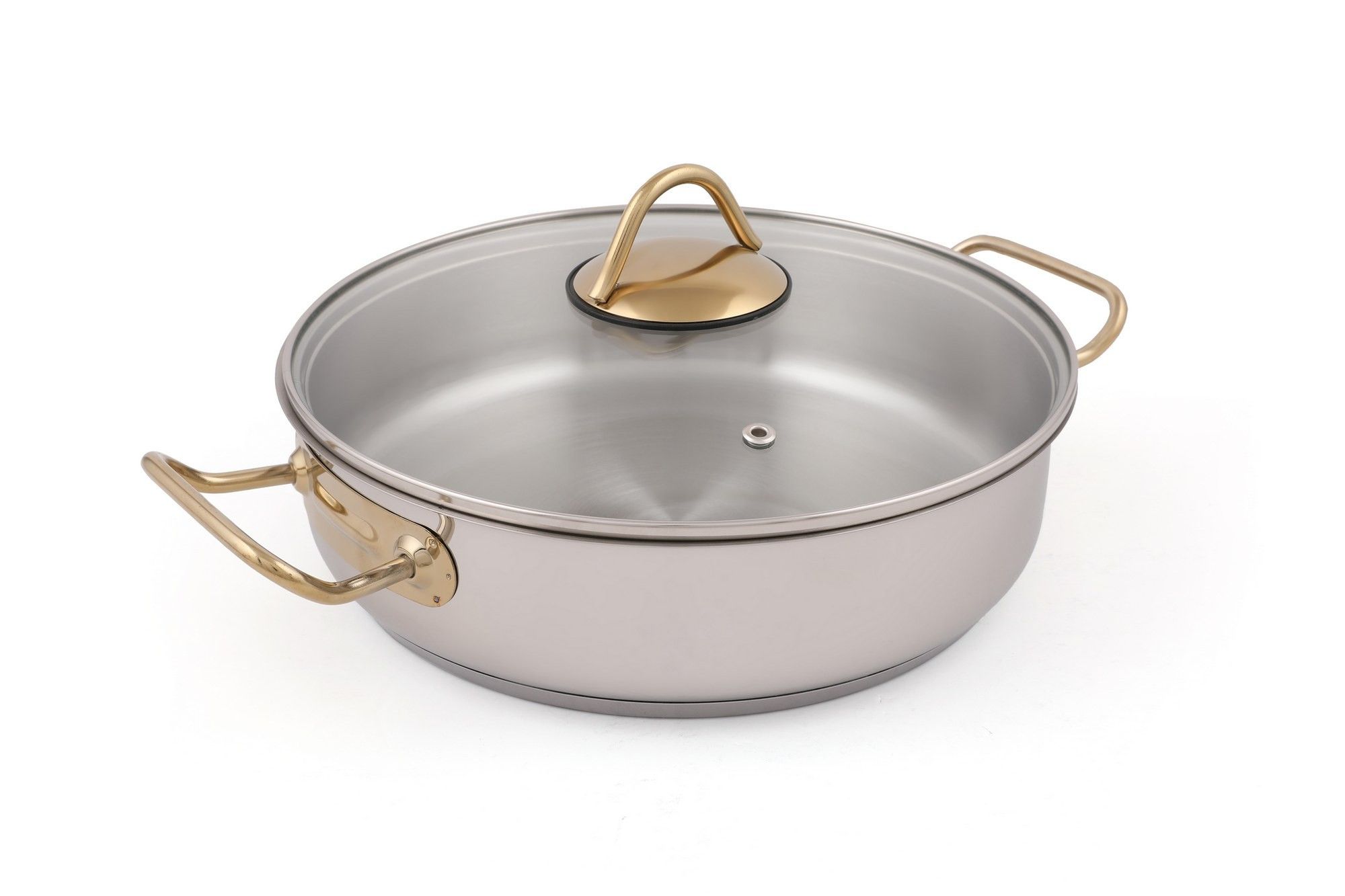 Marmite Valina D26cm 100% Acier inoxydable Argent et Or avec couvercle ...