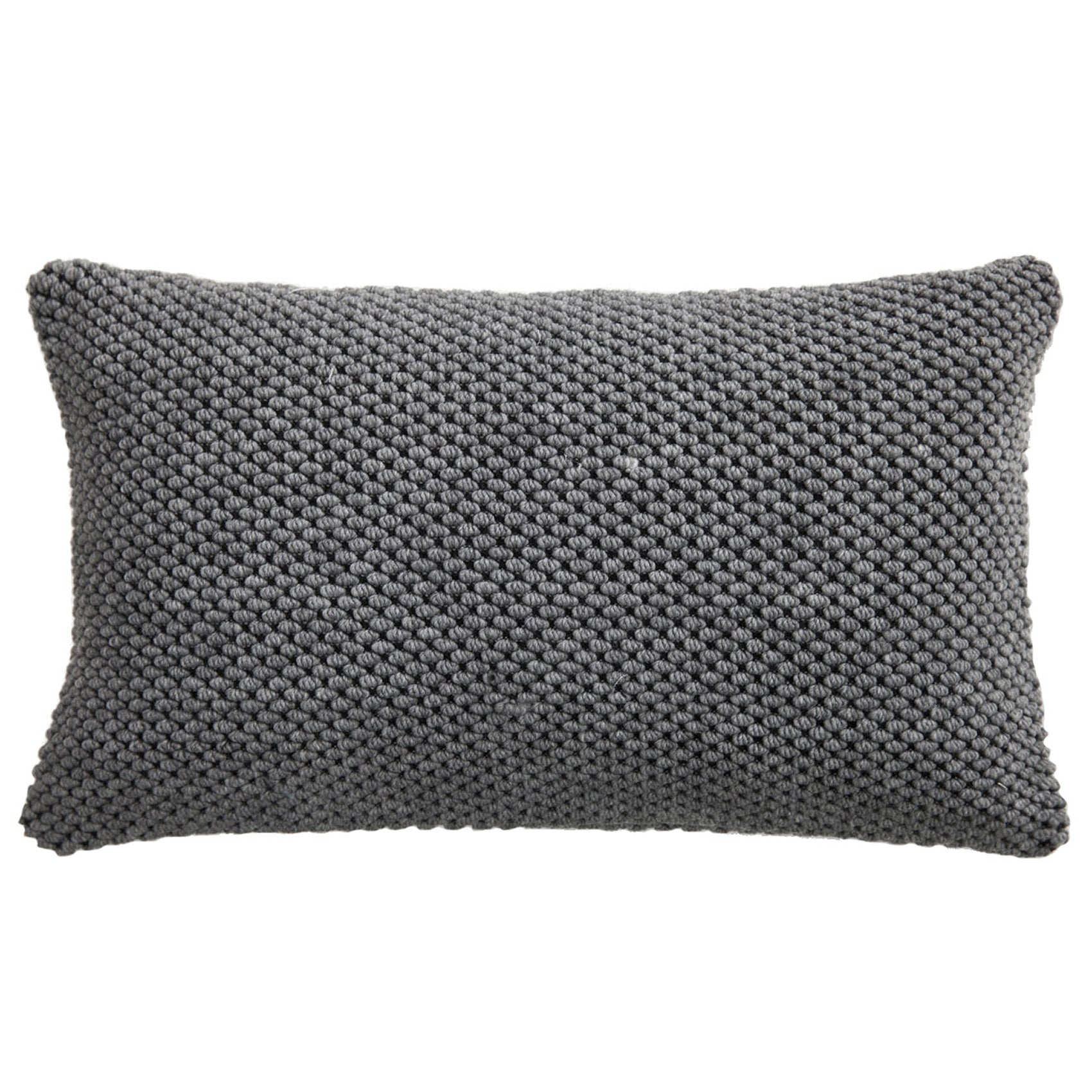 Coussin déhoussable avec des petites boules de laine - Gris anthracite ...