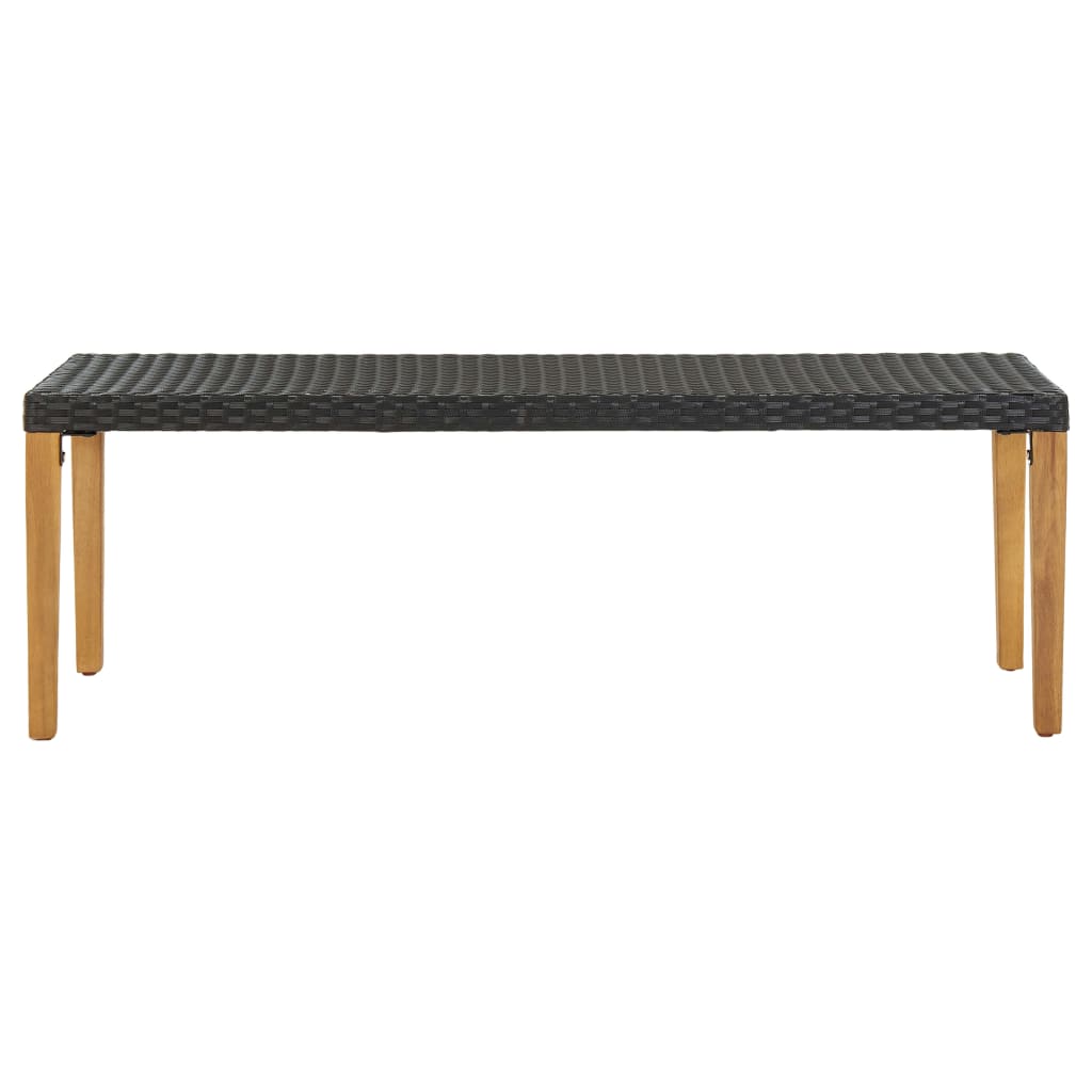 Banco de jardín ratán negro 80 cm - COMFORTXL | Leroy Merlin