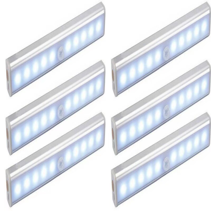 Lot de 6 Lampes 10 LED, Sans Fil, Rechargeable par USB, Aimanté ...