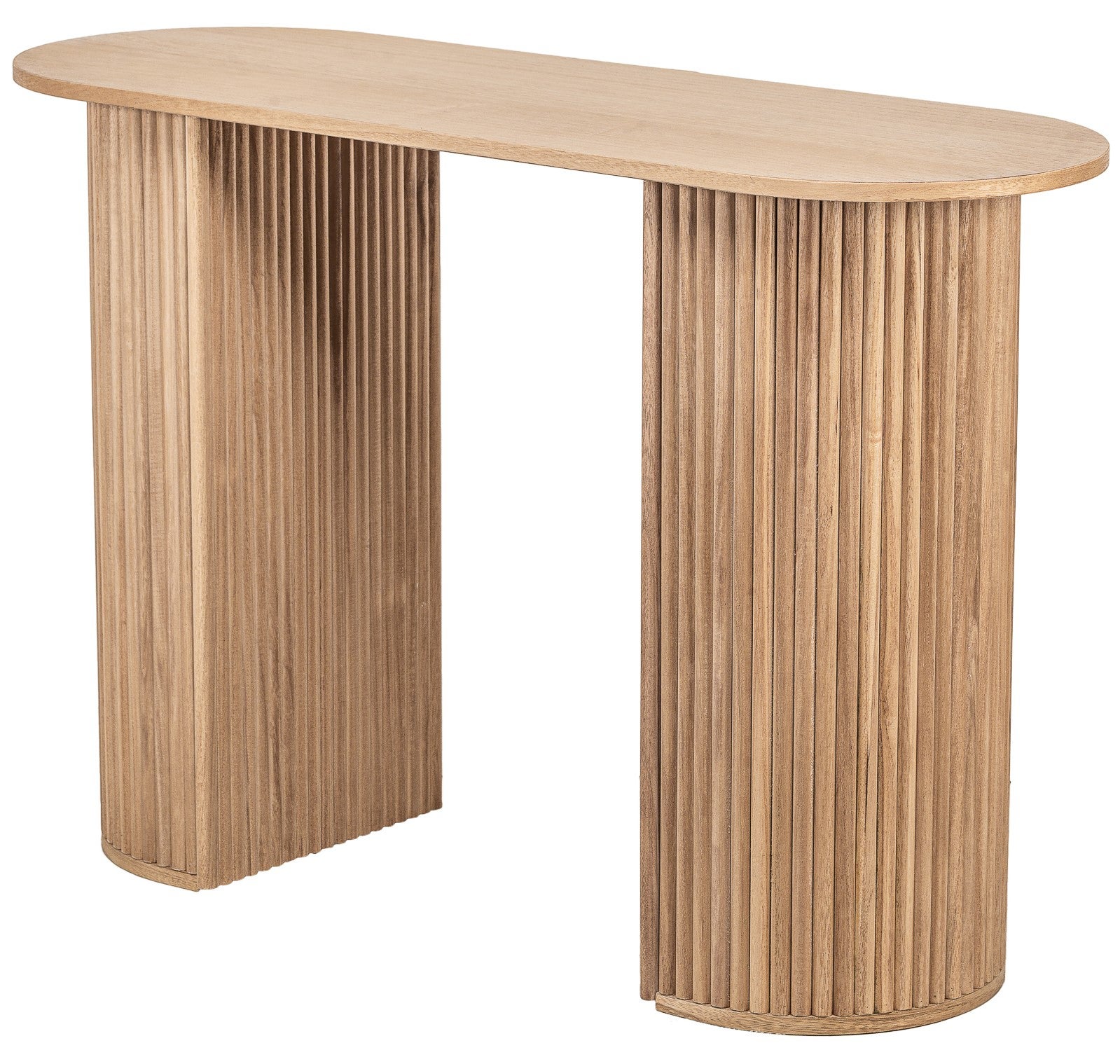 Nordlys - Console Table Scandinave en Bois avec Rangements Hetre Marron ...