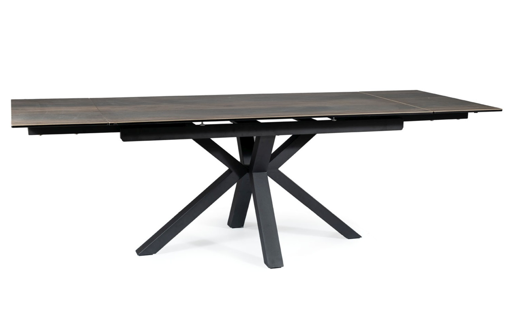 Mesa extensible de diseño estilo madera, metal y cerámica Sway | Leroy ...