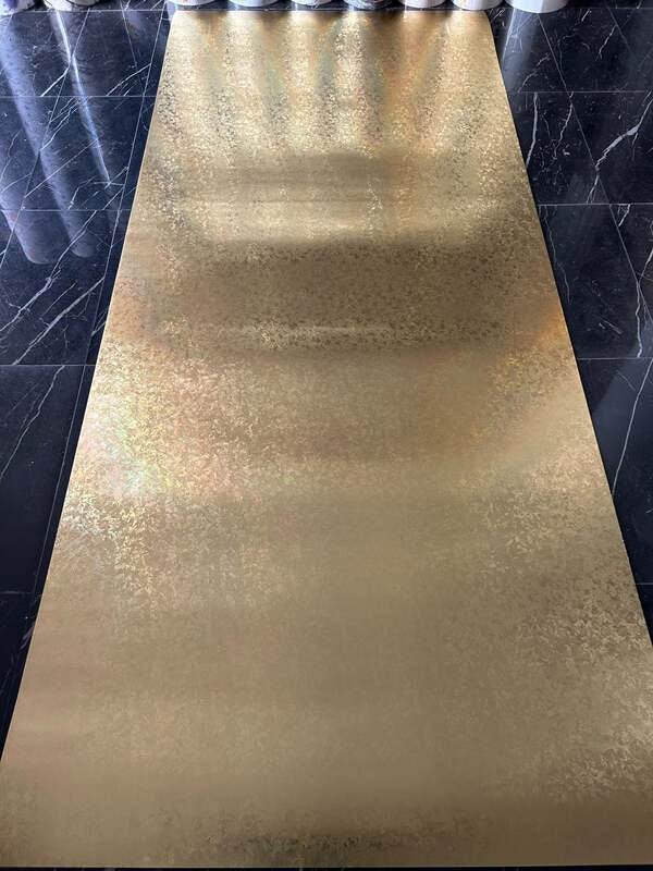 Revestimiento de Pared Autoadhesivo Decorativo PVC Espejo Dorado ...