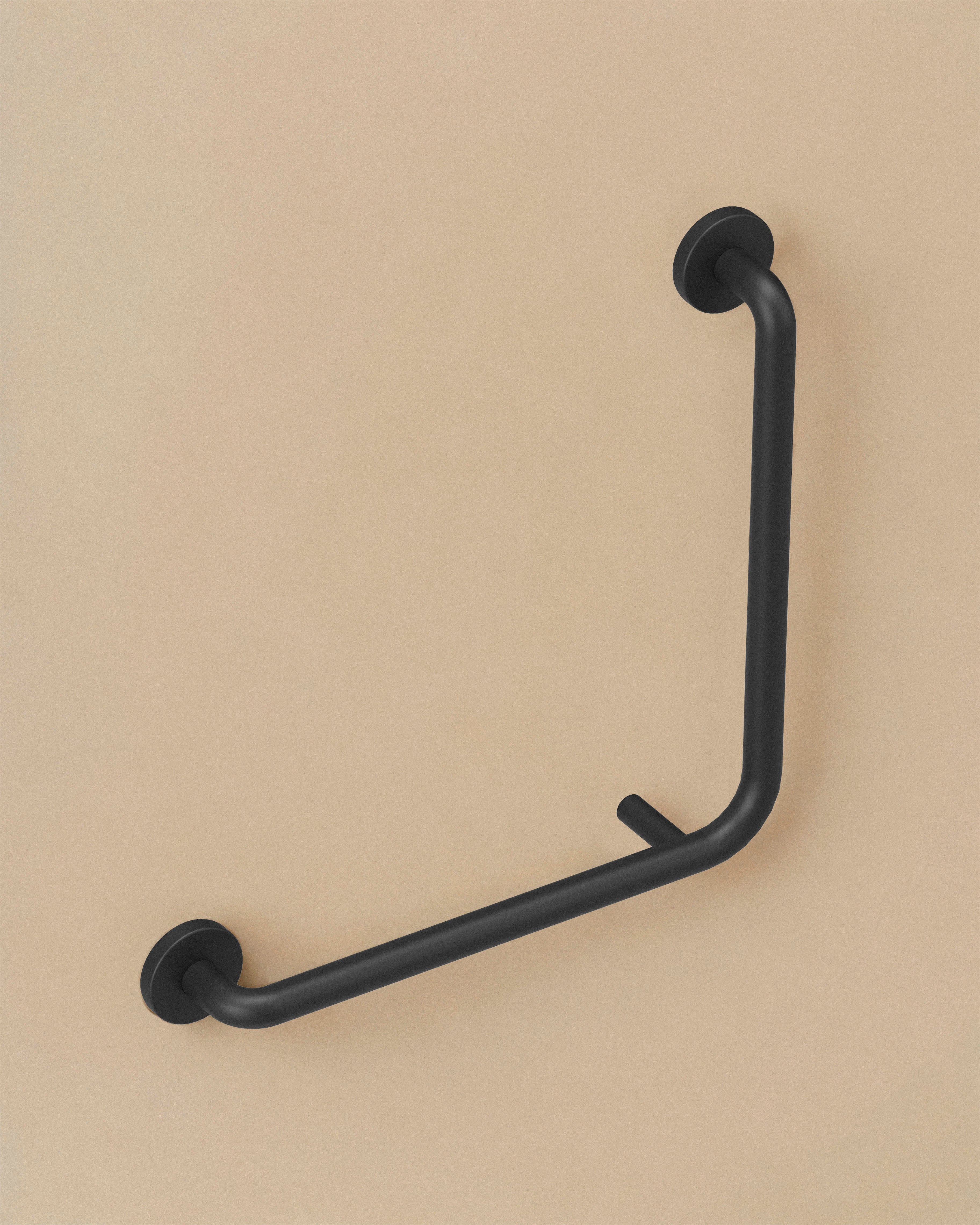 COSMIC Barre d'appui WC angle droite NOIR MAT ARCHITECT | Leroy Merlin