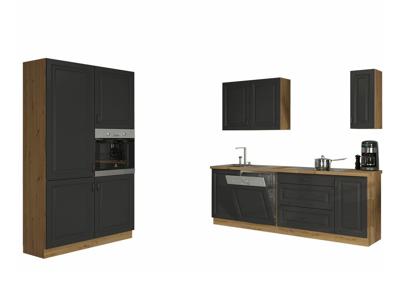 Cuisine complète modulaire Retro Grey 149, MDF, Stratifié | Leroy Merlin