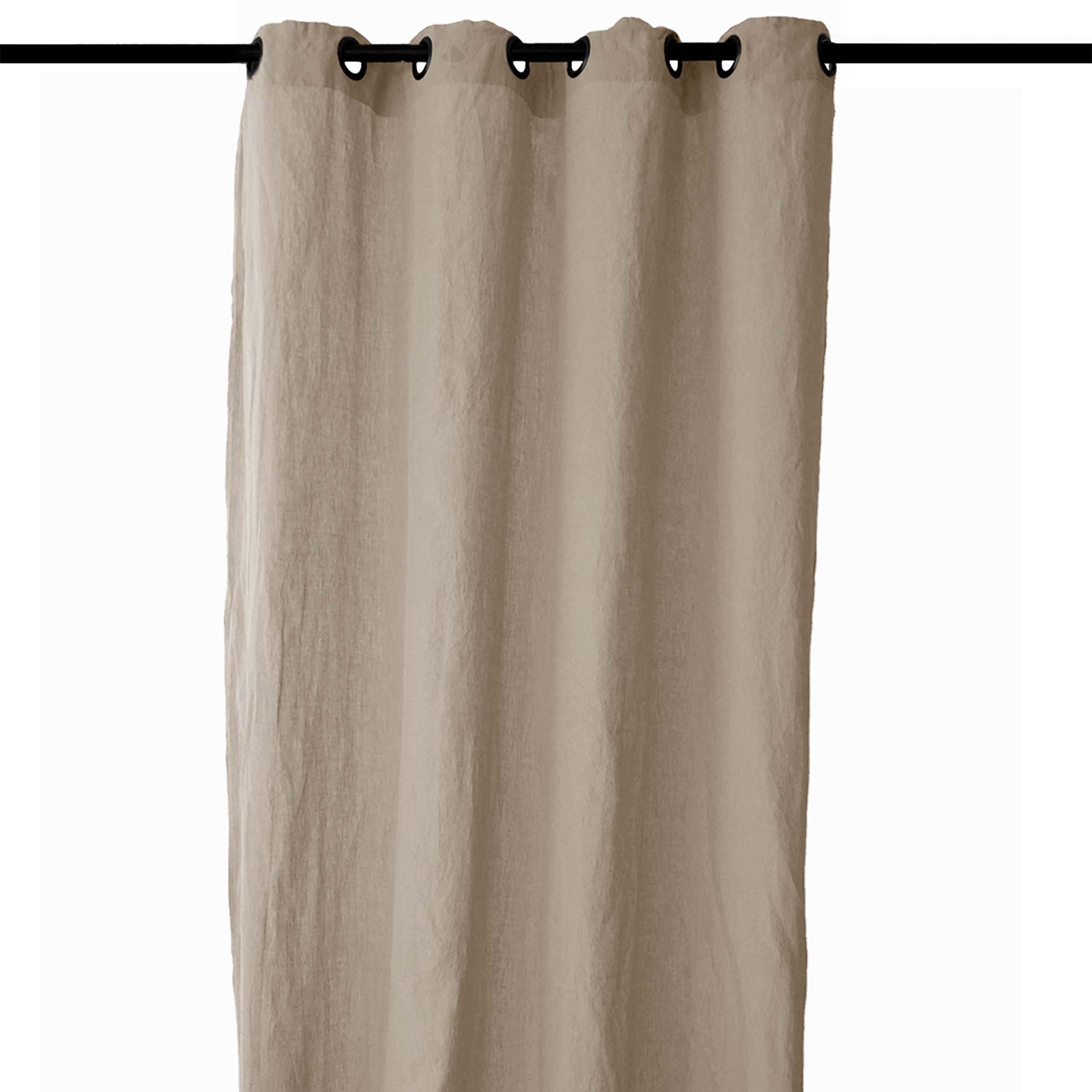 Rideau 140x280 cm voile lin lavé-froissé SONATE DECO beige Chanvre ...