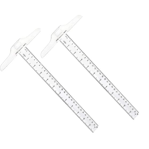 2 Pcs T Carré Plastique Transparent,T Règle Double Face T Carré Règle T ...