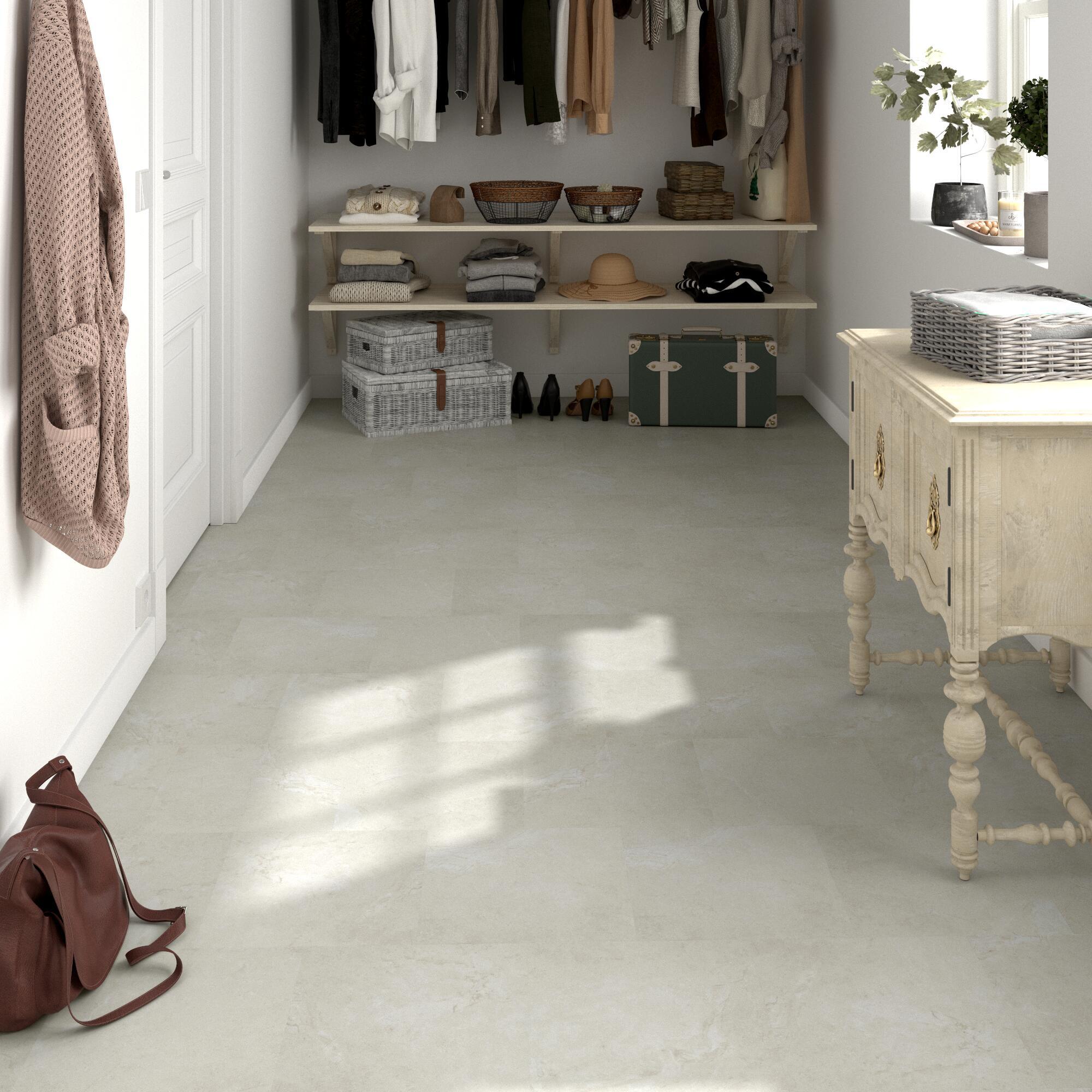 Baldosa de PVC adhesivo - Efecto mármol gris/beige - 2,05m²/22 baldosas ...