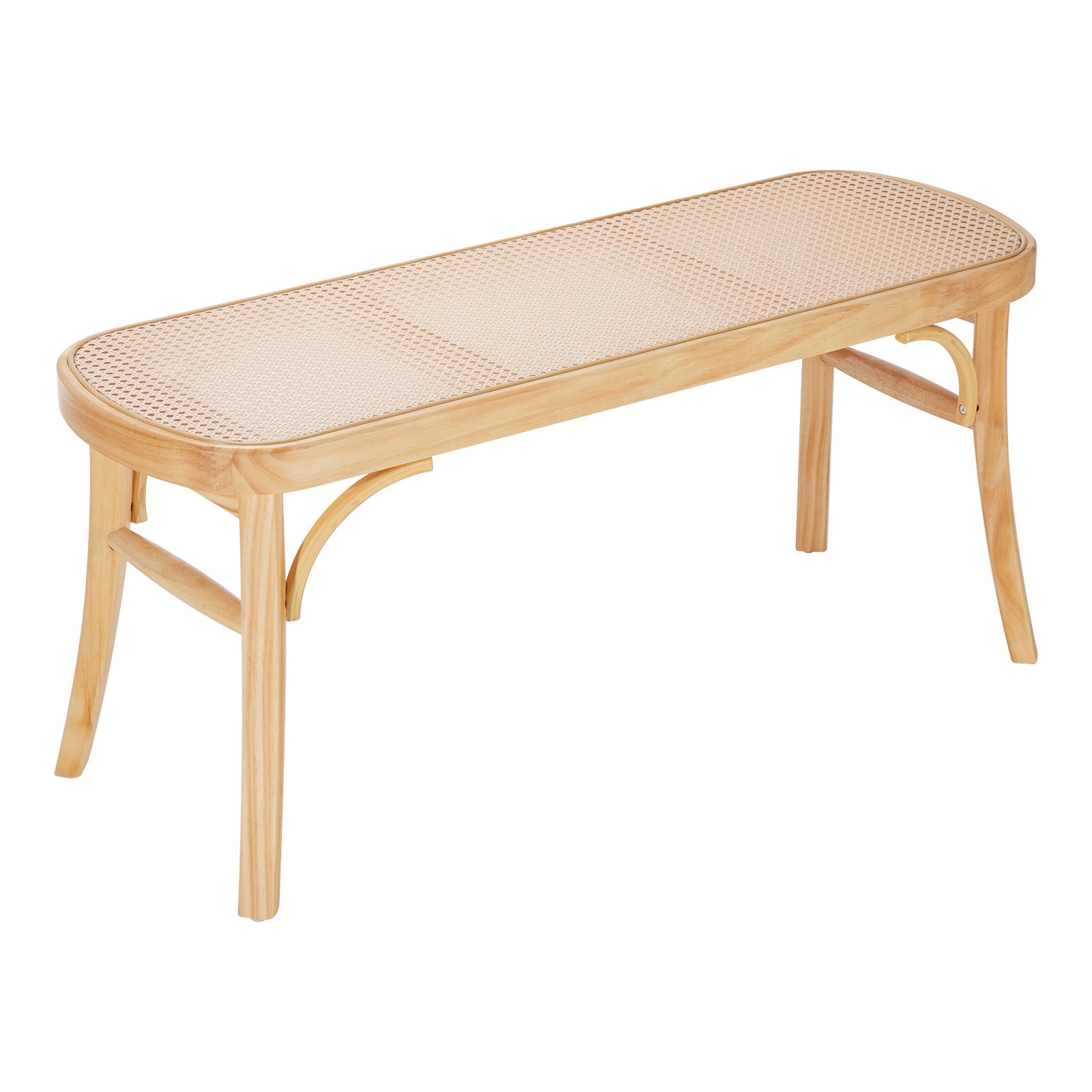 Banc en rotin 110 cm,SucceBuy siège en bois avec pieds en rotin tissé ...