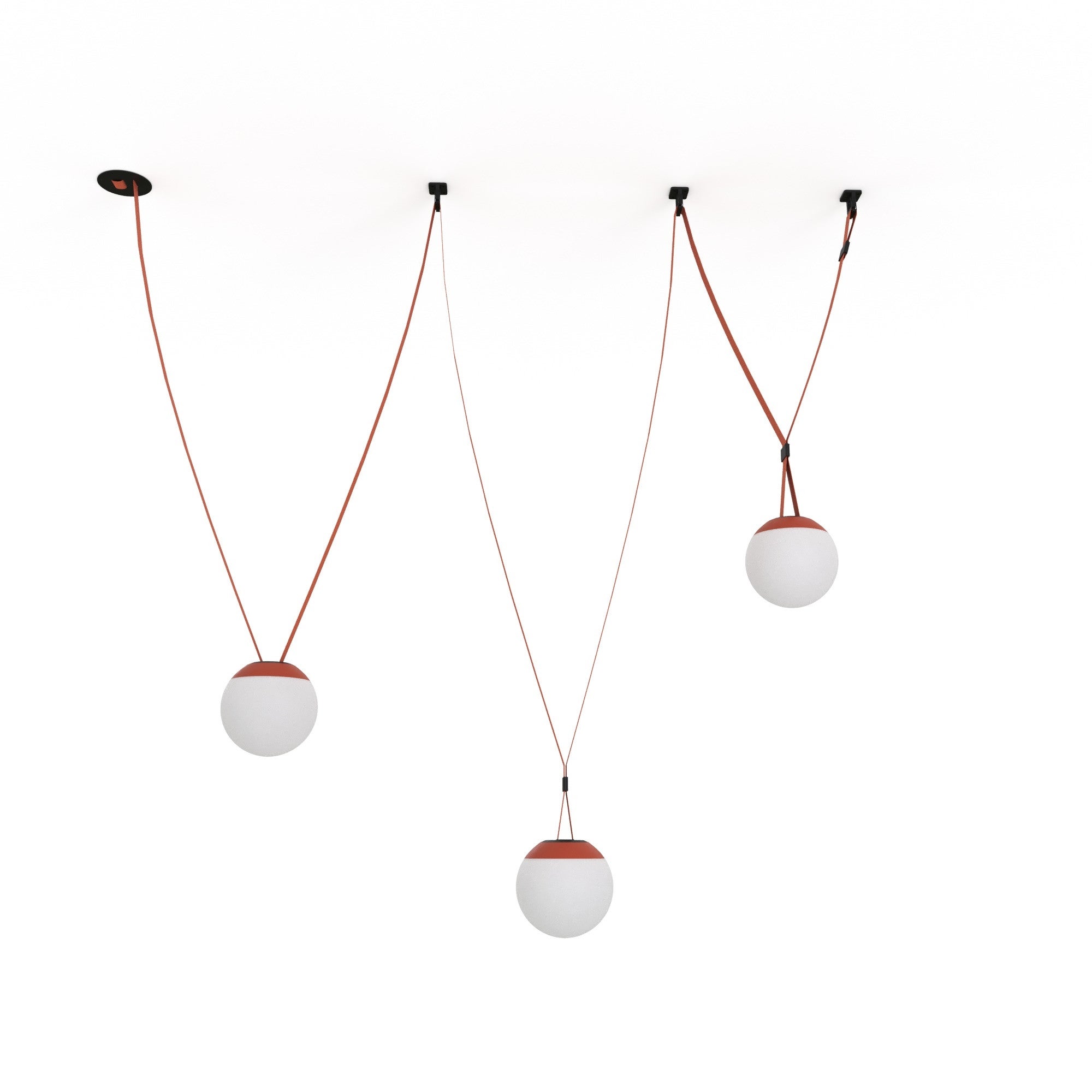 Lampe configurable "Axia 6" - KIT 3 lampes boules 12W + ruban textile ...