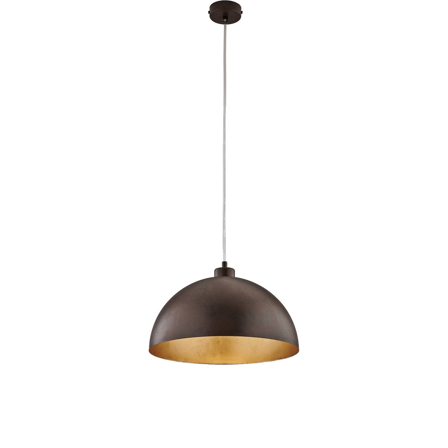 Sospensione Industrial 1 Luce Marcus In Ferro Laccato Ruggine E Oro ...
