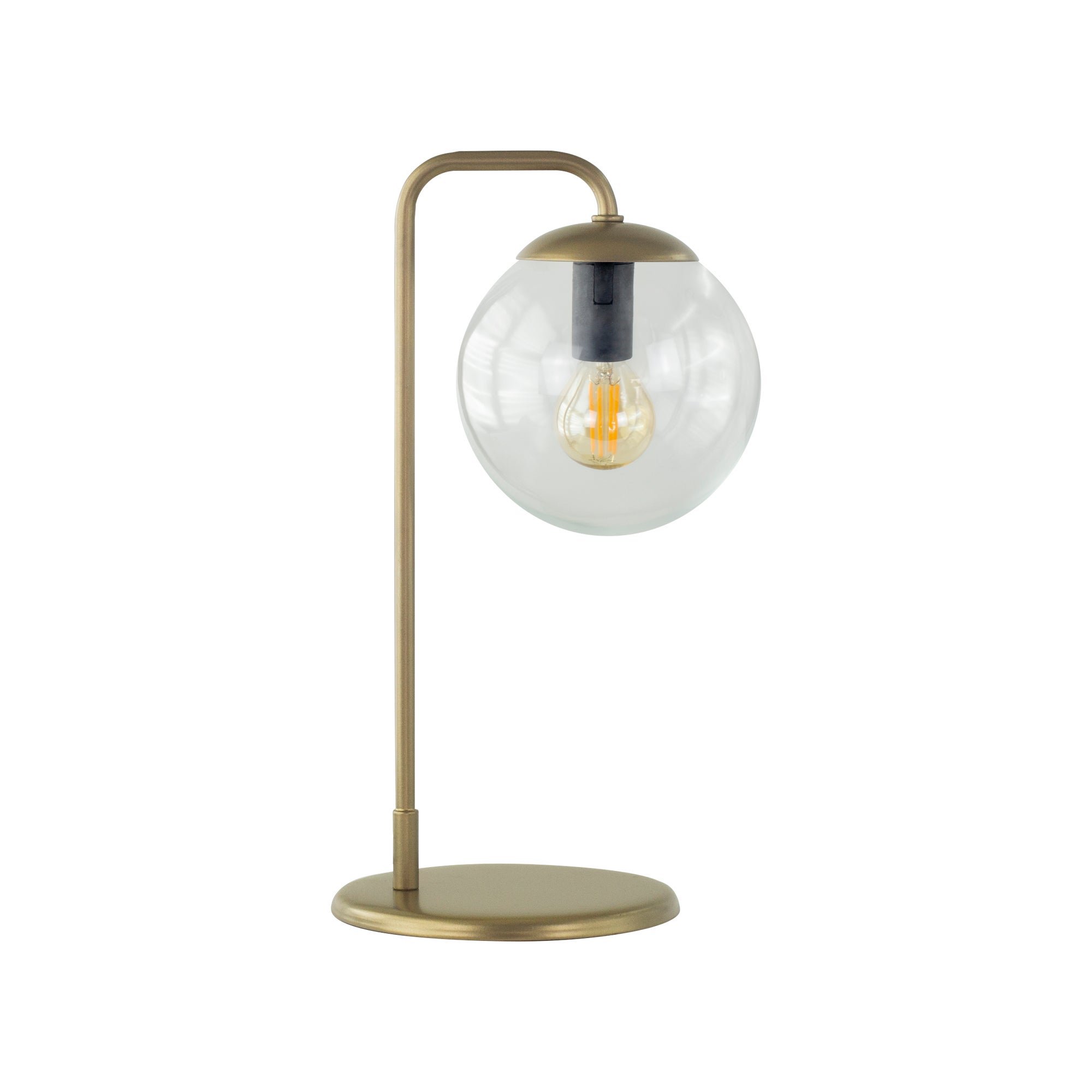 Lampe de table en or et verre transparent | Série CINTIA | Leroy Merlin