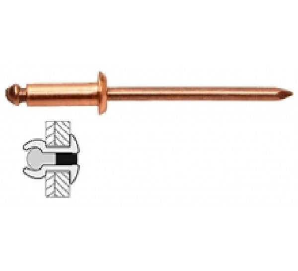 100 remaches de cobre/acero con cabeza plana Ø 3 x 10 mm | Leroy Merlin