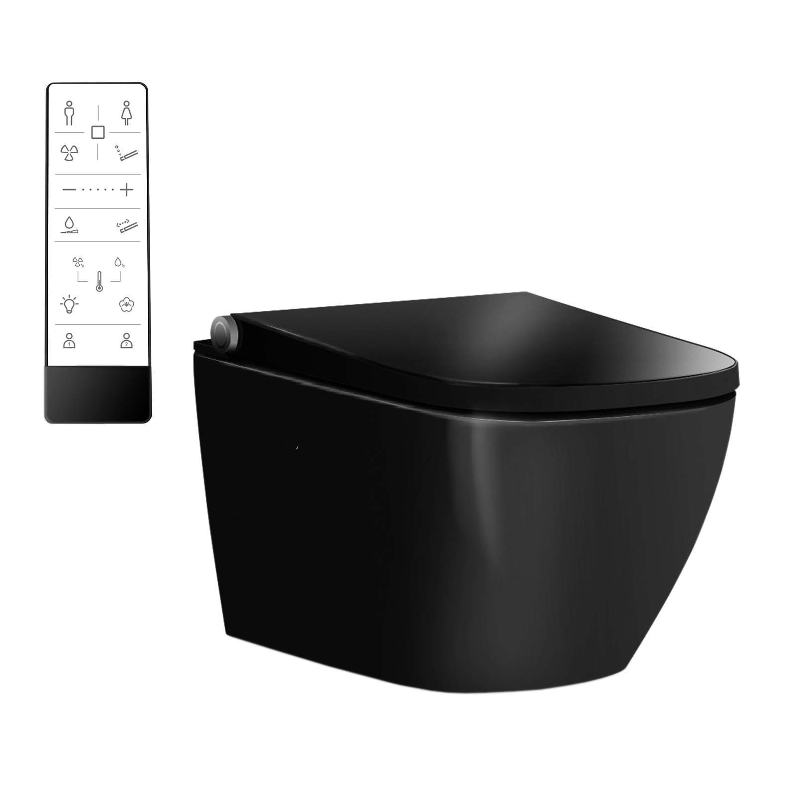 BERNSTEIN - Toilettes Japonais céramique noir sans rebord, WC lavant ... BERNSTEIN - Toilettes Japonais céramique noir sans rebord, WC lavant ...