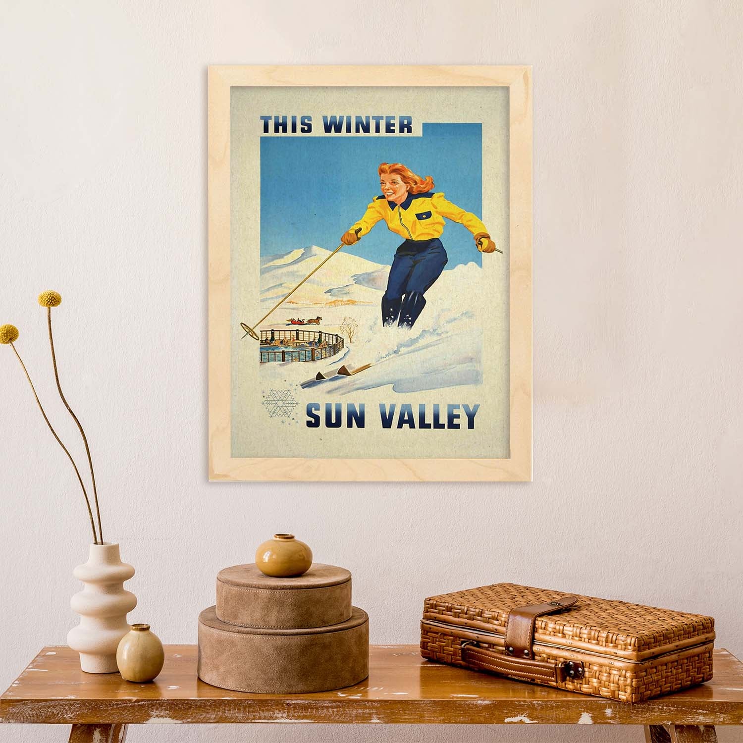 Affiche Vintage. America Vintage Cartel. Neige Dans Le Valle Del Sol ...