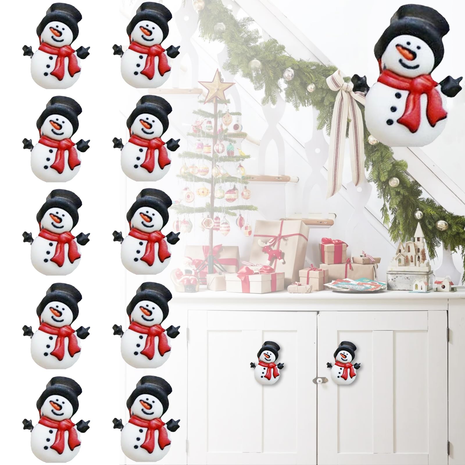 10 pièces couvre-boutons d'armoire bonhomme de neige de noël, couvre ...