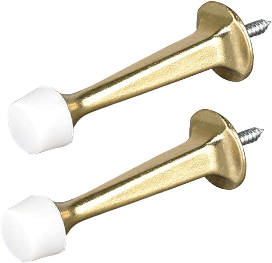 Lot de 2 butées de porte alliage zinc 75mm - Tampon caoutchouc ...