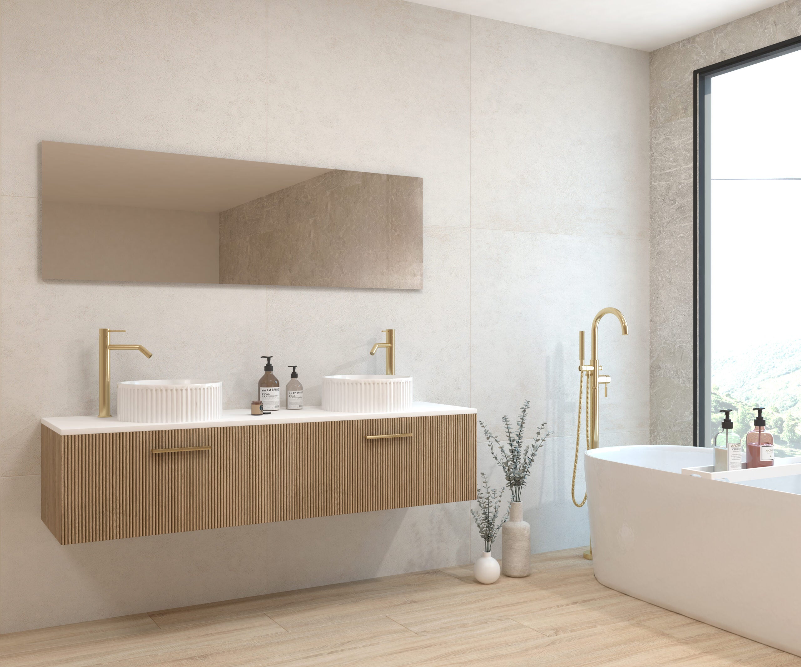 Meuble-lavabo Avantarea avec double vasque VENCE Alcatraz 160 cm ...