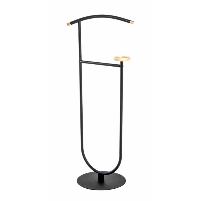 Valet de Chambre Design "Malia" 115cm Noir & Naturel | Leroy Merlin