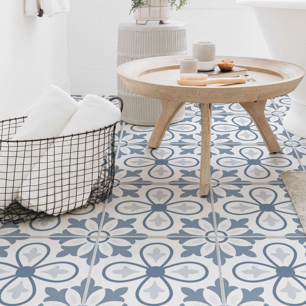 Sticker sol málaga bleu 30x30 cm - paquet de 8 autocollants | Leroy Merlin