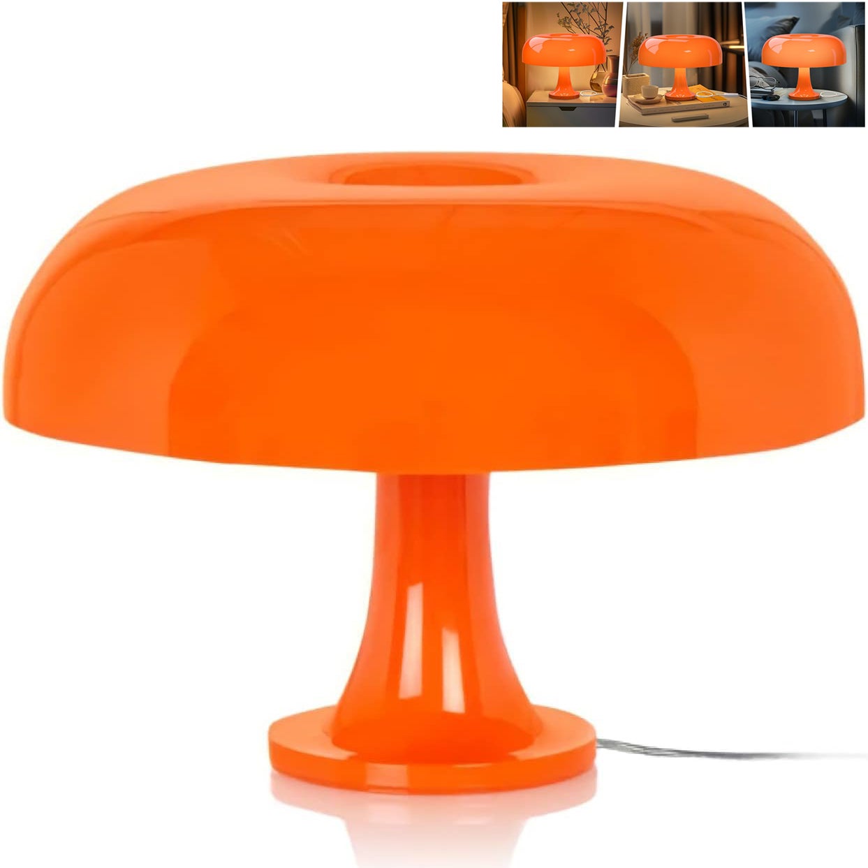 Lampe champignon, lampe de table champignon orange, lampe de chevet ...