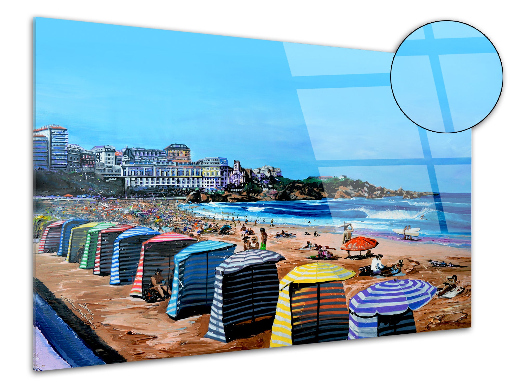 Reproduction tableau Plexiglass Rémi Bertoche Plage de Biarritz | Leroy ...