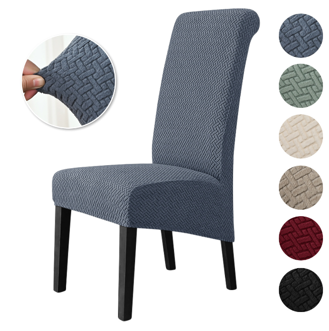Housse de Chaise 4 Pièces Salle à Manger Jacquard Extensible Amovible ...